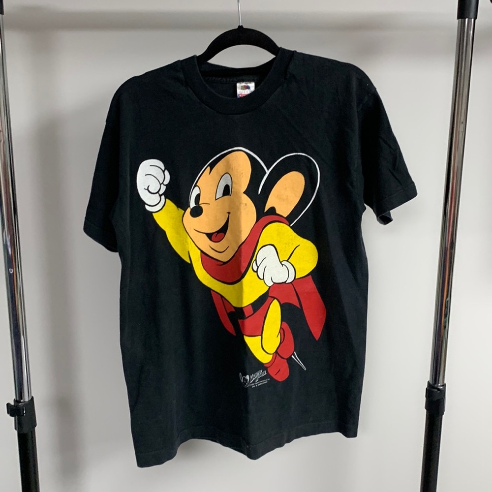 Vintage 1993 Mighty Mouse Graphic T-Shirt Size L - Gem